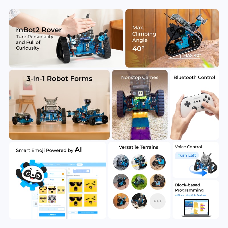 Buy mBot2 Rover: AI Robotics Kit for STEM Learning | Makeblock